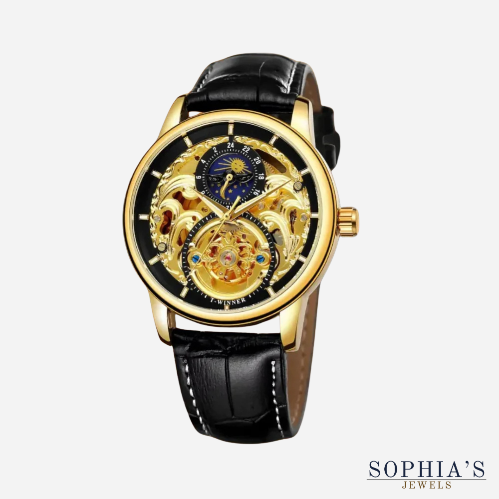 Roman | Moon Phase Skeleton Automatic Watch – SOPHIA'S JEWELS