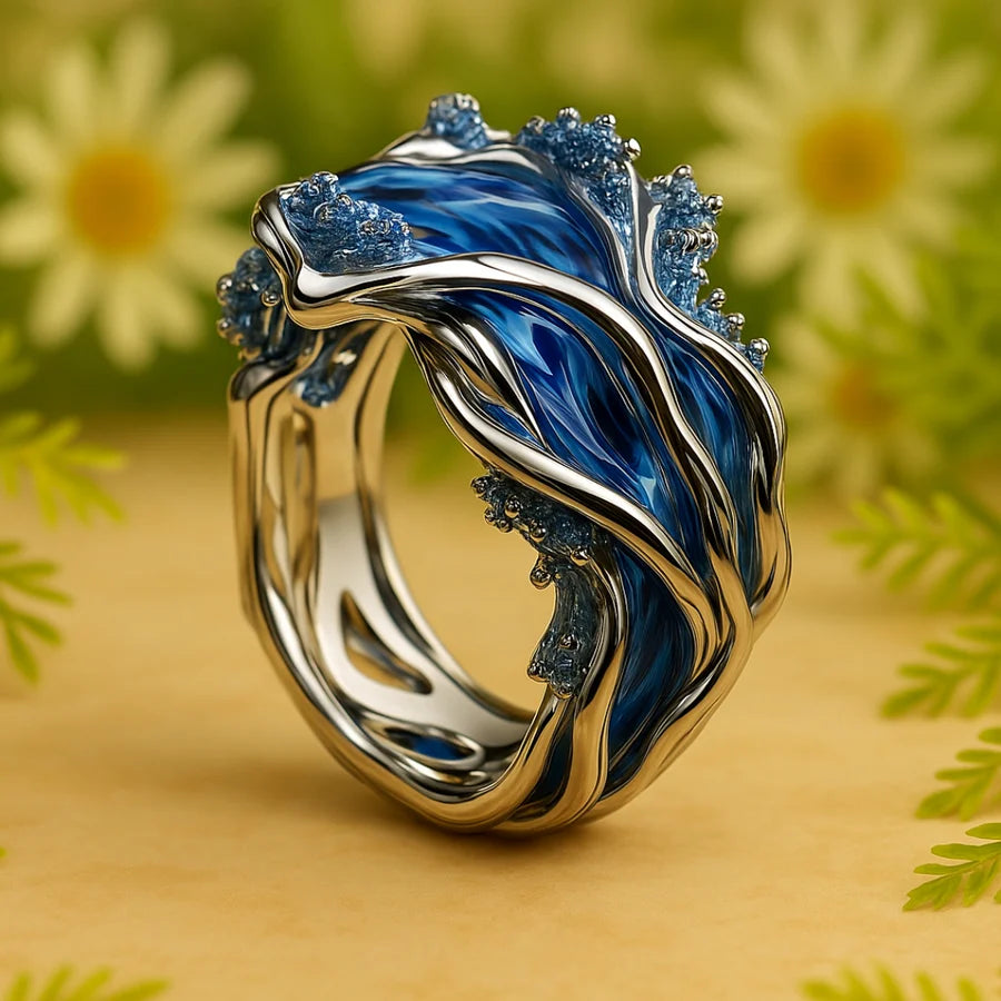 Ocean Wave Ring – Vintage Gold Finish – SOPHIA'S JEWELS