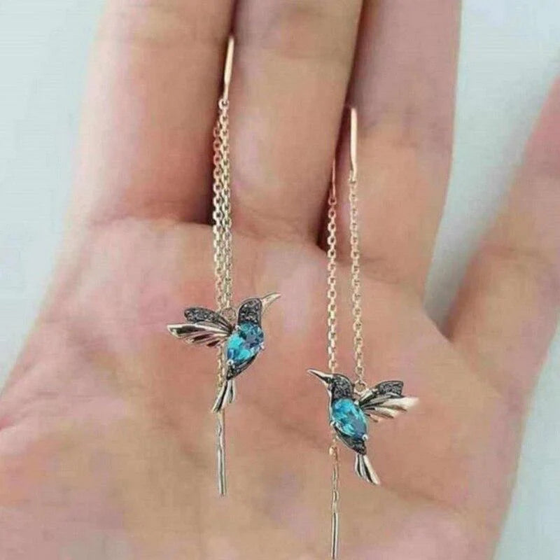Hazel | Hummingbird Enamel & Zirconia Earrings – SOPHIA'S JEWELS